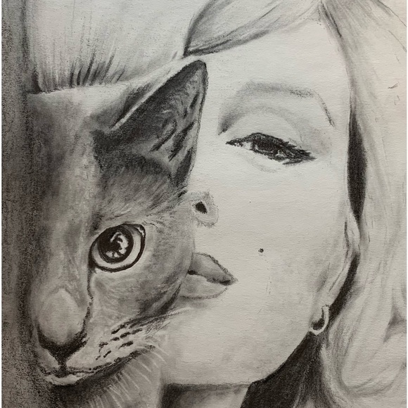 Carlacci Custom Art Facebook & IG | Art | My Sketch Of Marilyn Cat 9x2 ...